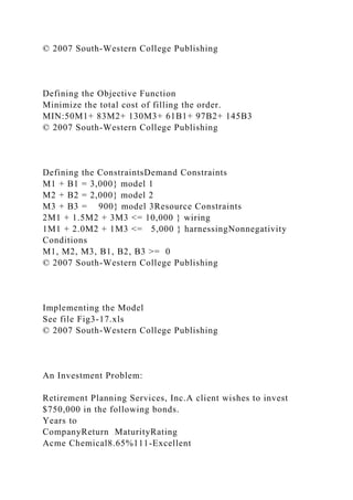 Spreadsheet Modeling & Decision AnalysisA Practical .docx