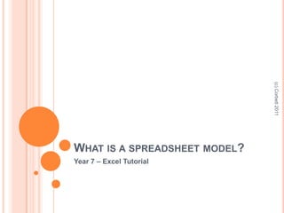 Excel Tutorial - Spreadsheet Model | PPT