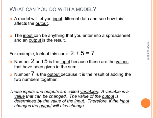 Excel Tutorial - Spreadsheet Model | PPT