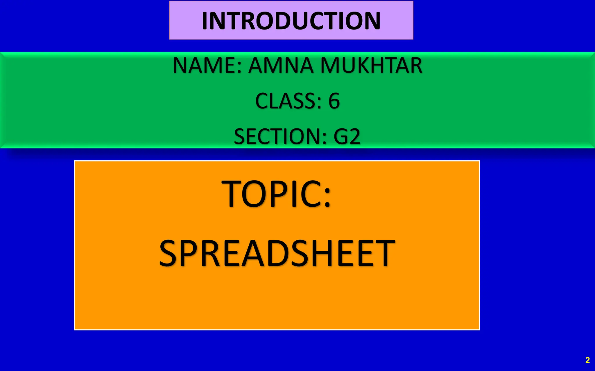 Spread sheet Ppt Amna Mukhtar 6G2 (Revised).pptx
