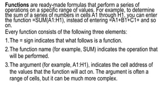 Spreadsheet program processes and carries out calculations on.pptx