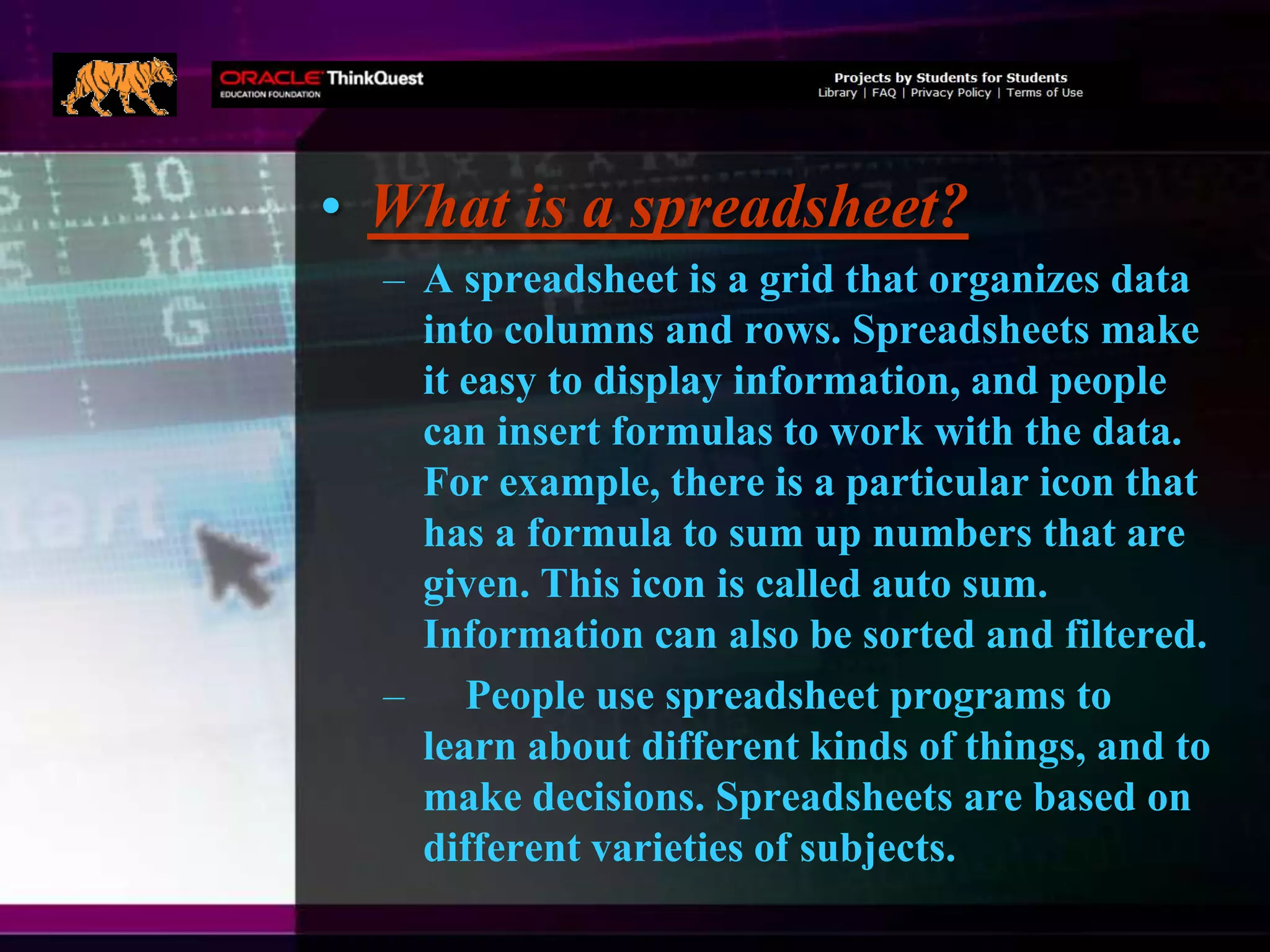 Spreadsheets 2007/2010 version | PPTX