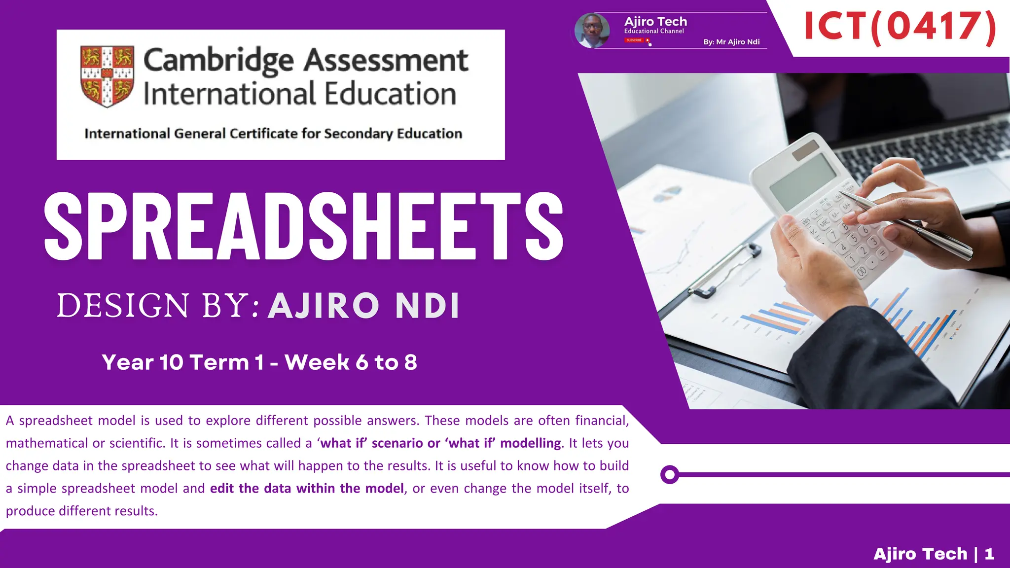 IGCSE ICT (0417/0983) - Spreadsheets - Ajiro Tech | PDF IGCSE ICT (0417/0983) - Spreadsheets - Ajiro Tech | PDF
