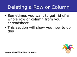 Spreadsheets: Add/ Delete Rows & Cells | PPT