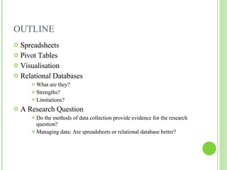 Spreadsheets and databases | PPT