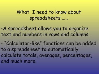 Spreadsheets made easy | PPT