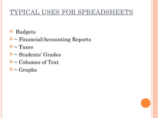 Spreadsheets[1] | PPT