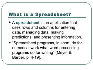 Spreadsheets 101 | PPT