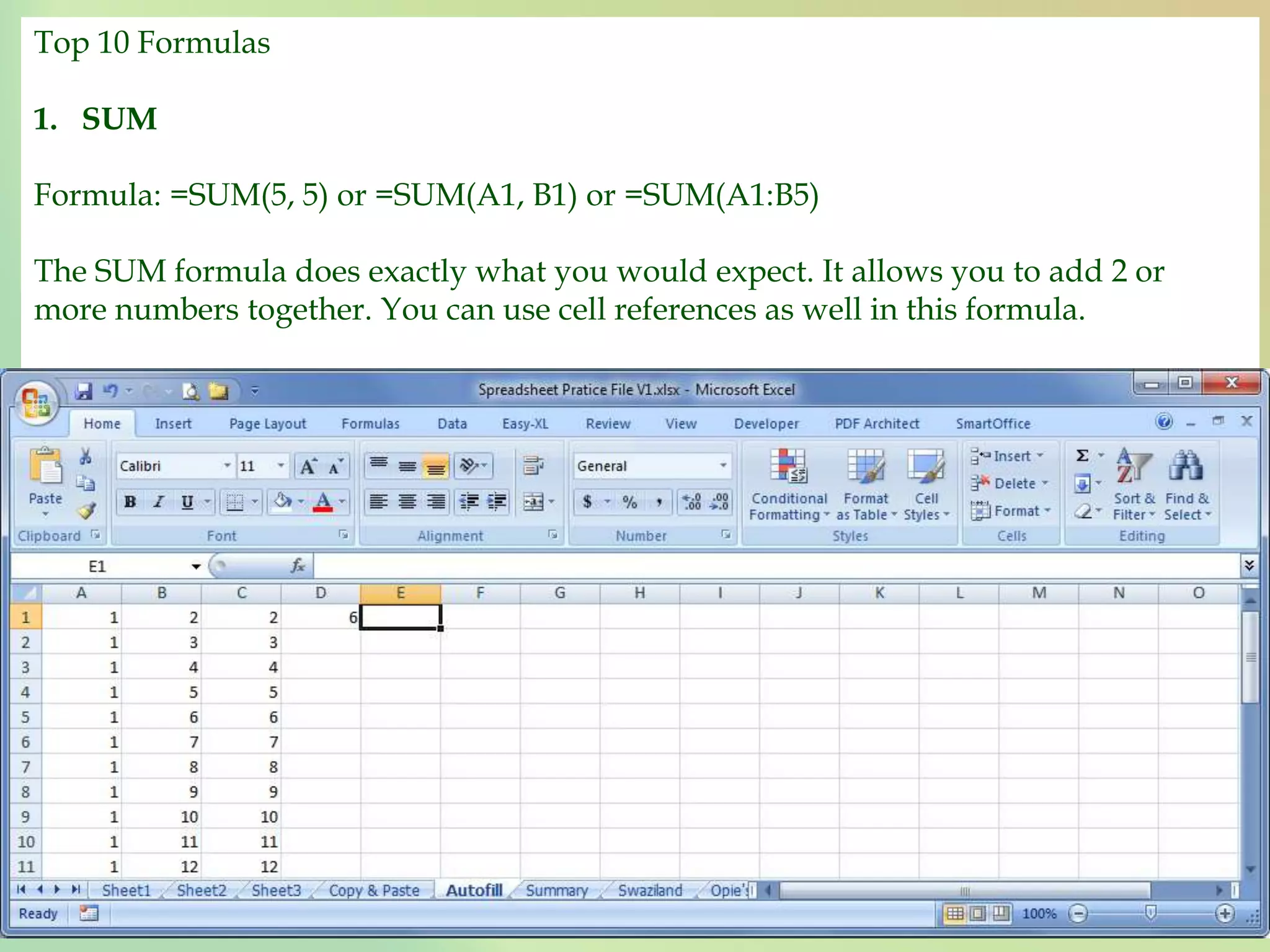 Spreadsheets 101 | PPTX