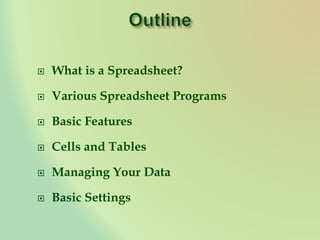 Spreadsheets 101 | PPTX
