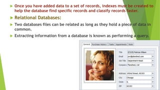 Spreadsheets and databases | PPTX
