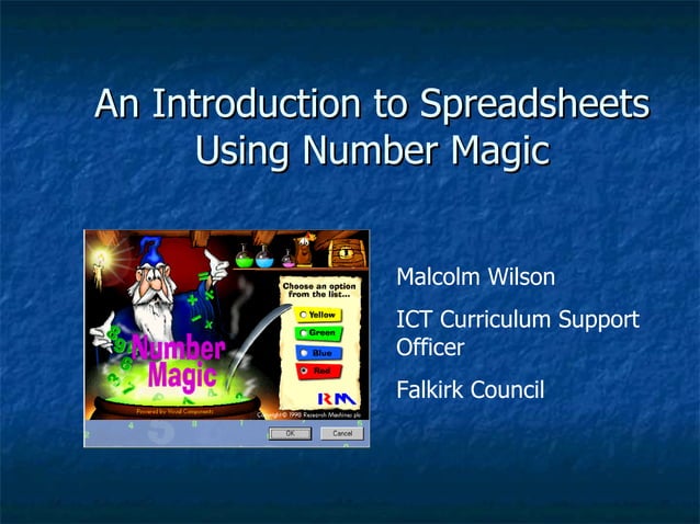 Spreadsheets Introduction using RM Number Magic | PPT | Computer ...