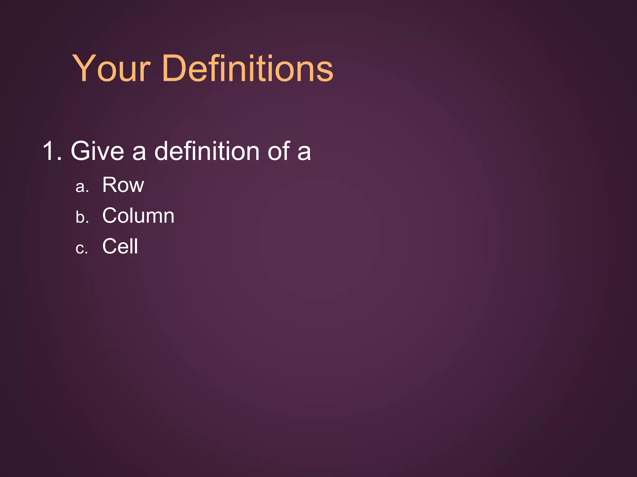 Introduction to Spreadsheets | PPTX