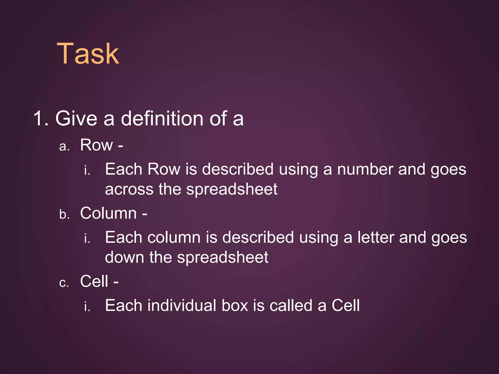 Introduction to Spreadsheets | PPTX