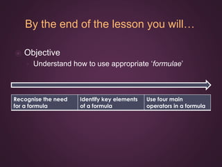 Spreadsheets lesson 2 | PPT