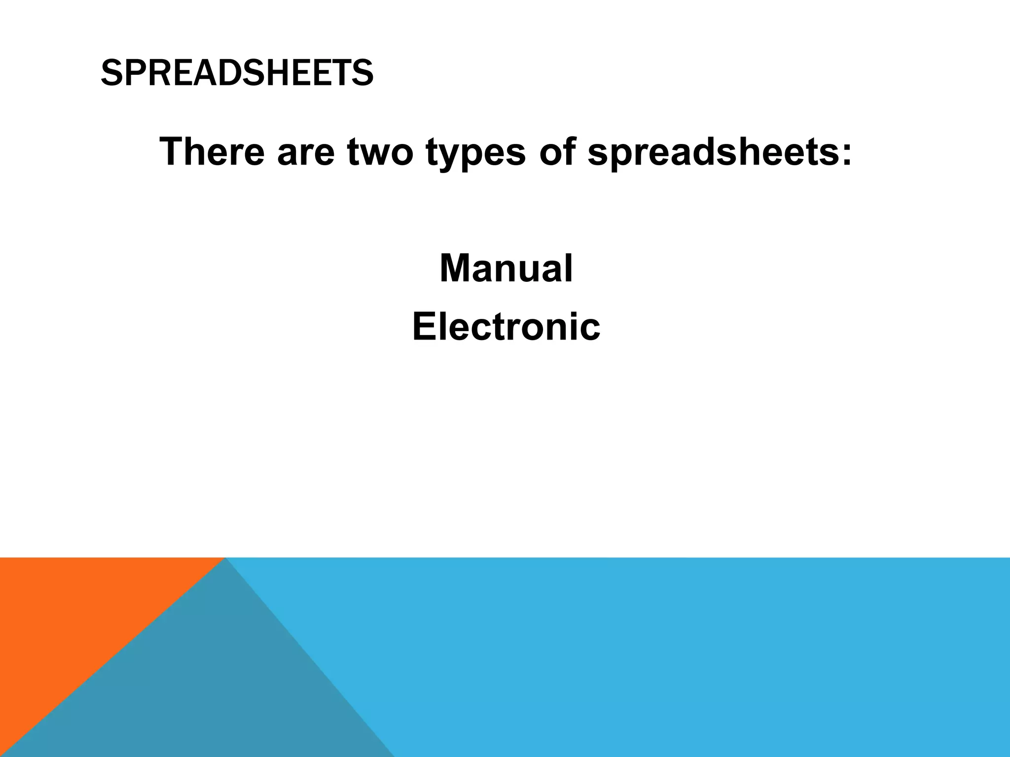 IPT Preliminary Spreadsheets | PPTX