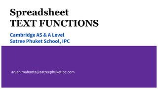 Spreadsheet text functions | PDF