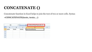 Spreadsheet text functions | PDF