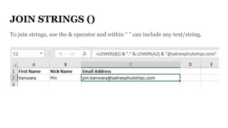 Spreadsheet text functions | PDF
