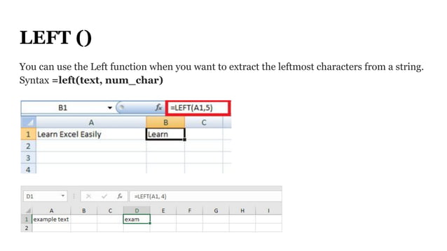 Spreadsheet text functions | PDF