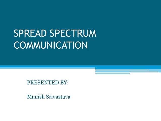 Spread spectrum | PPTX | Computer Networking | Computing