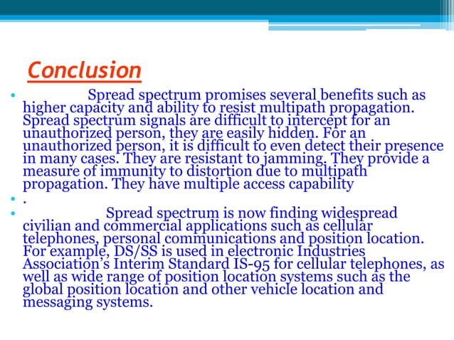 Spread spectrum | PPTX | Computer Networking | Computing