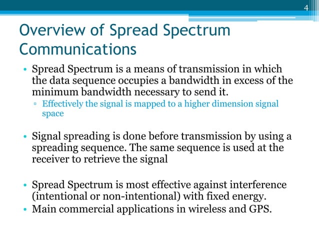 Spread spectrum | PPTX | Computer Networking | Computing