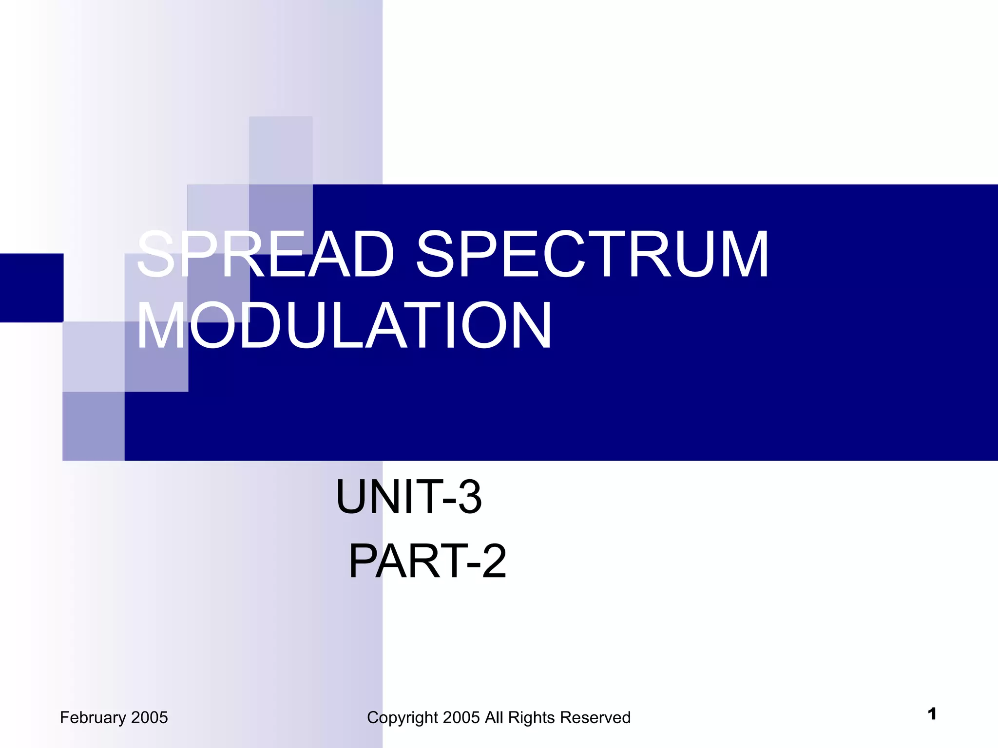 Spread Spectrum Modulation Ppt