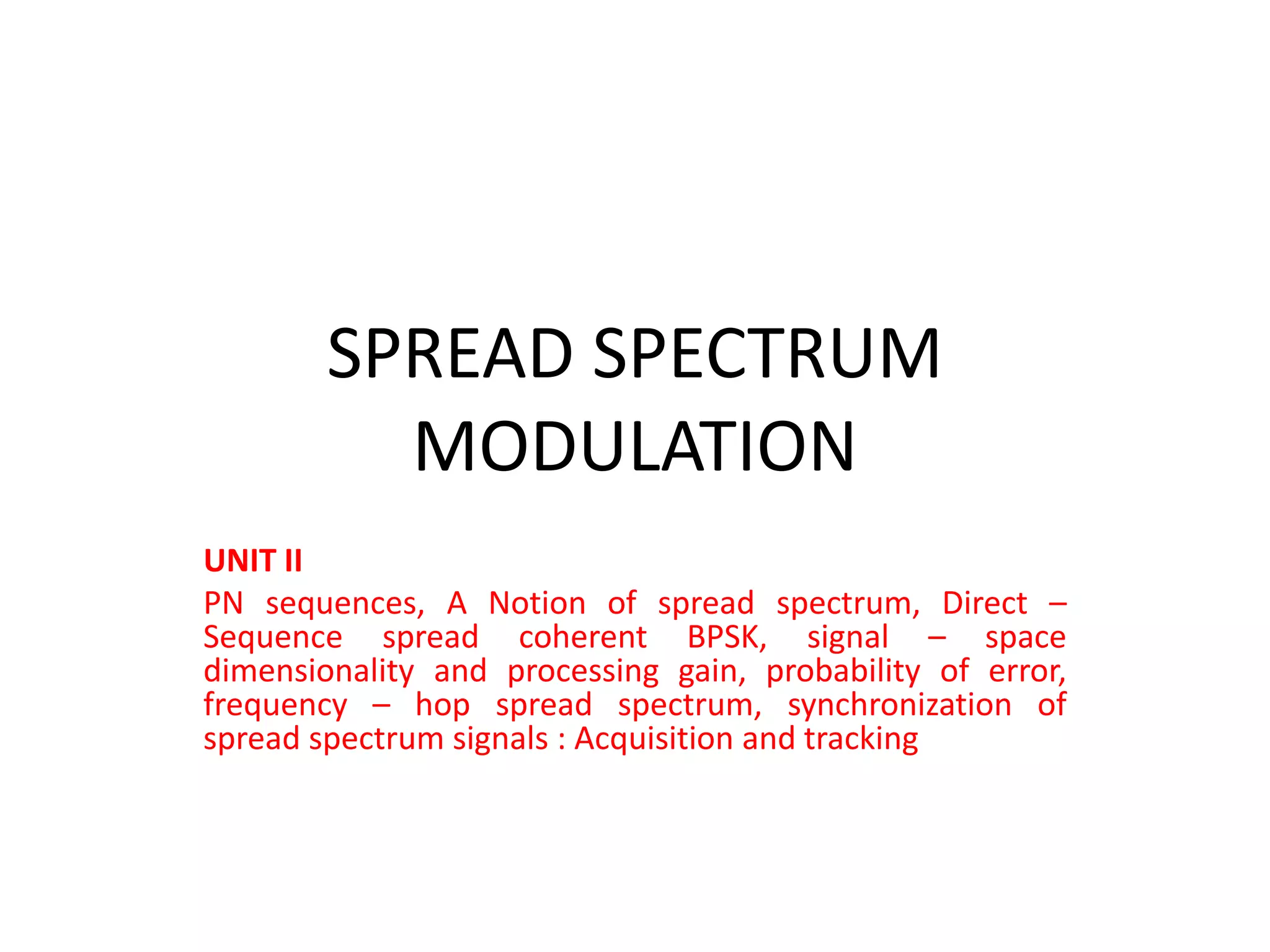 Spread spectrum modulation | PPT