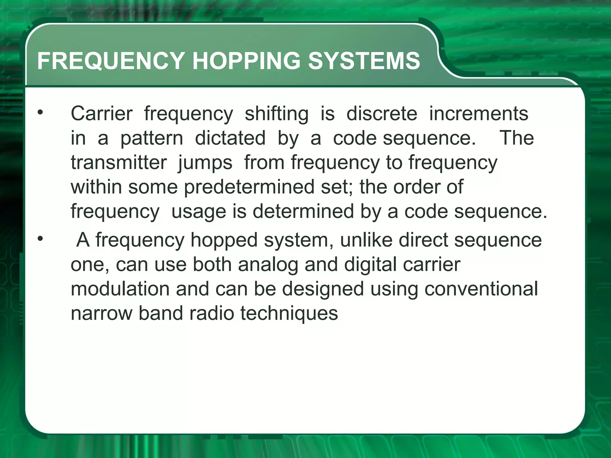 Spread Spectrum Techniques Ppt