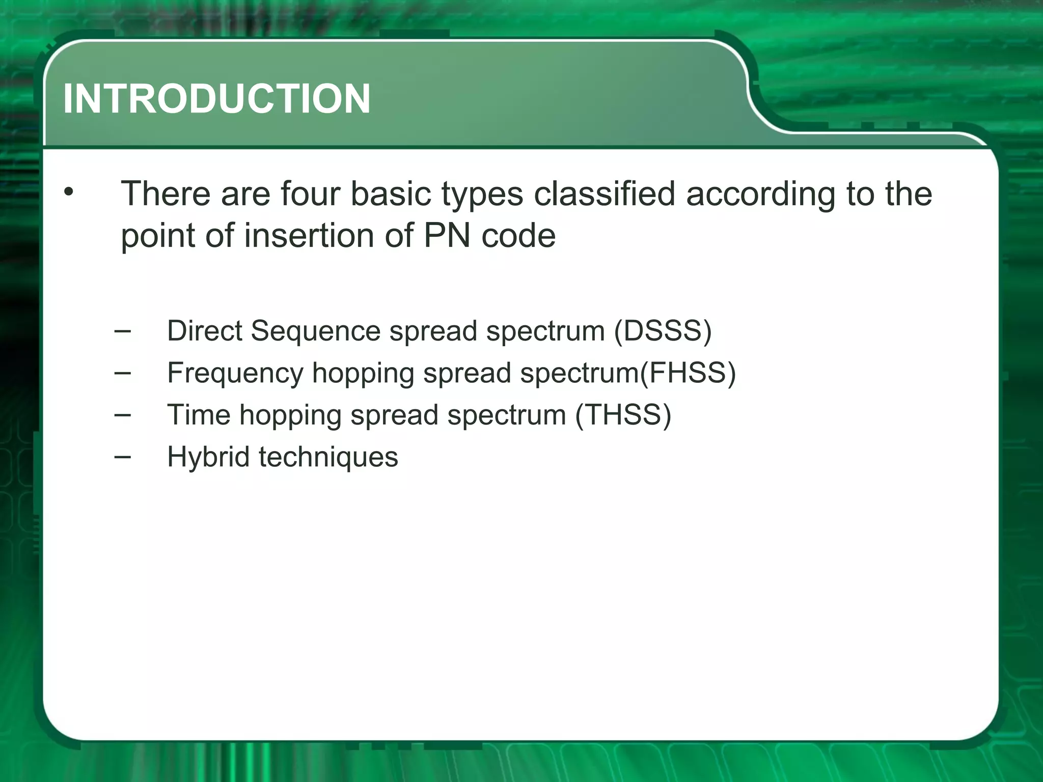 Spread Spectrum Techniques Ppt