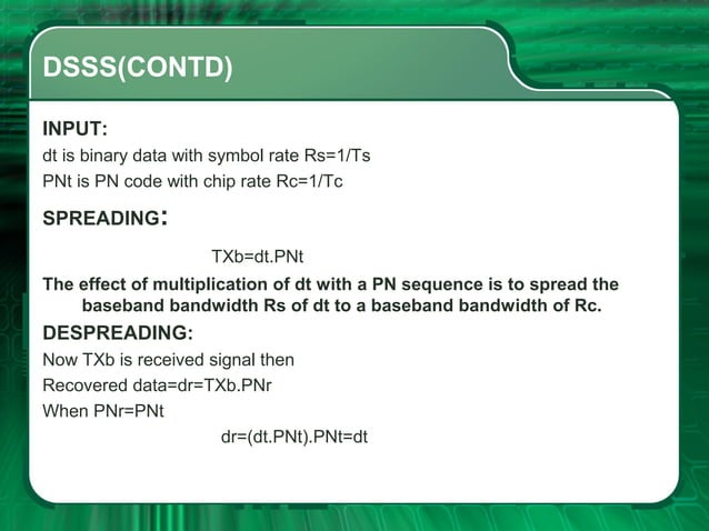 Spread spectrum techniques | PPT