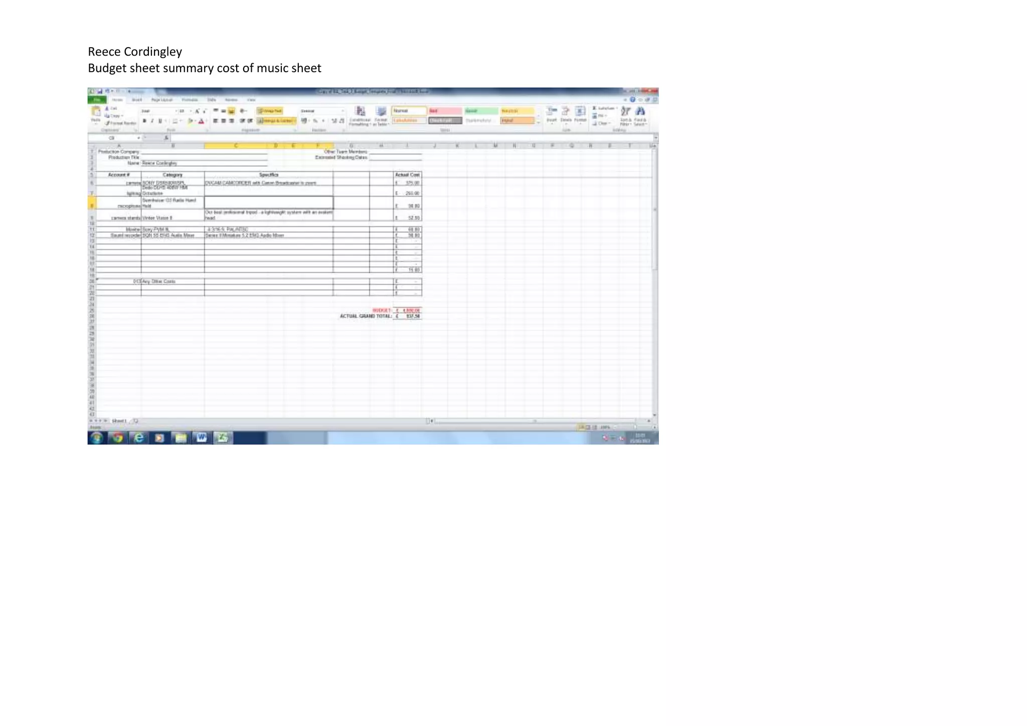 Spreed sheet | DOCX