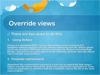 Spree framework overview | PDF | Programming Languages | Computing