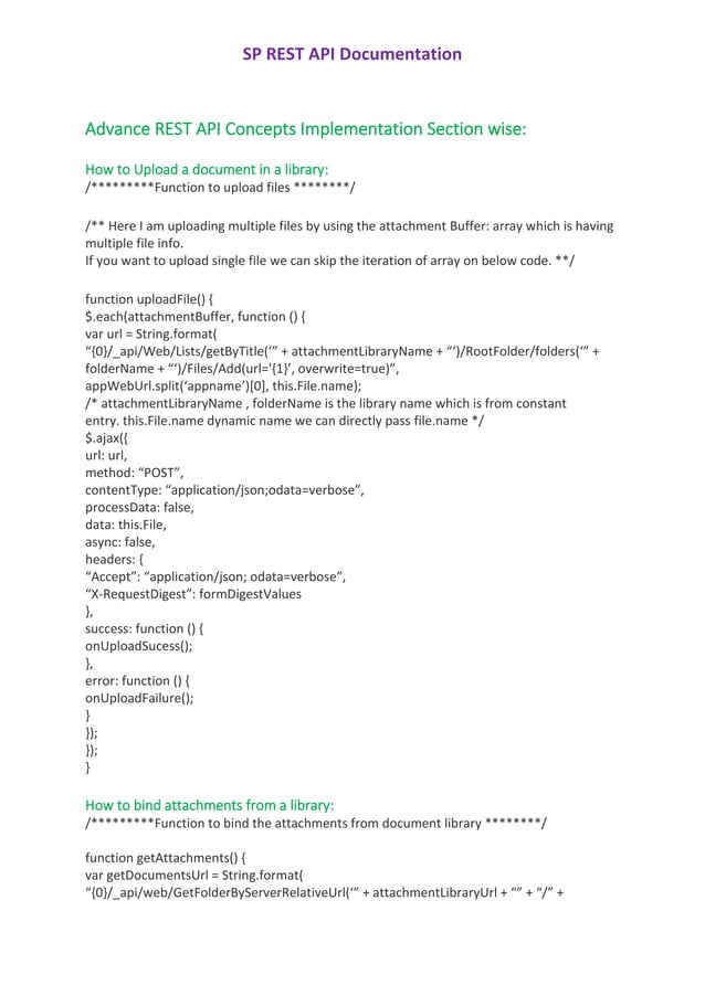 SP Rest API Documentation | PDF