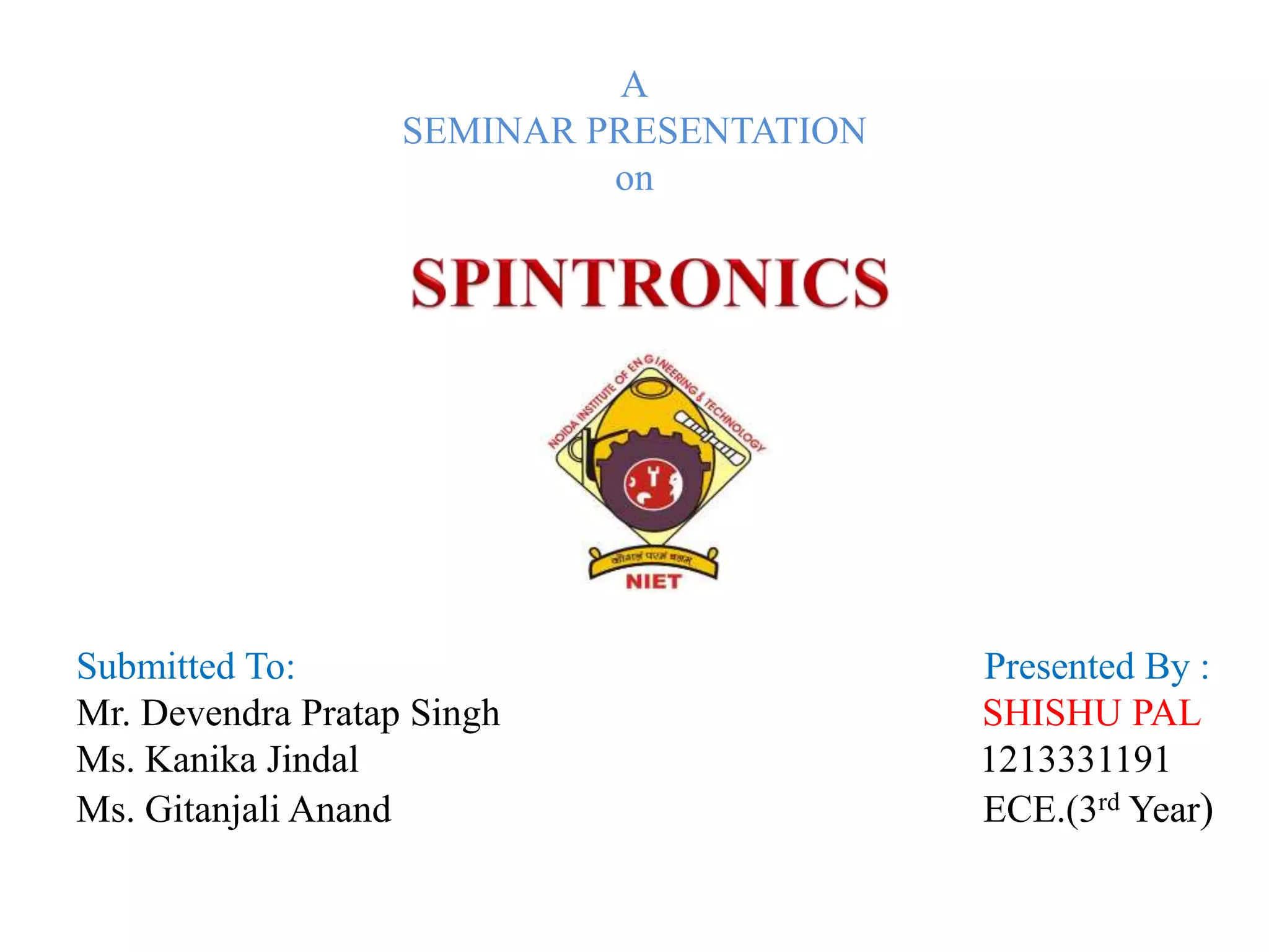 spintronics ppt | PPTX