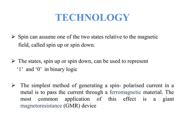 spintronics ppt | PPTX | Physics | Science