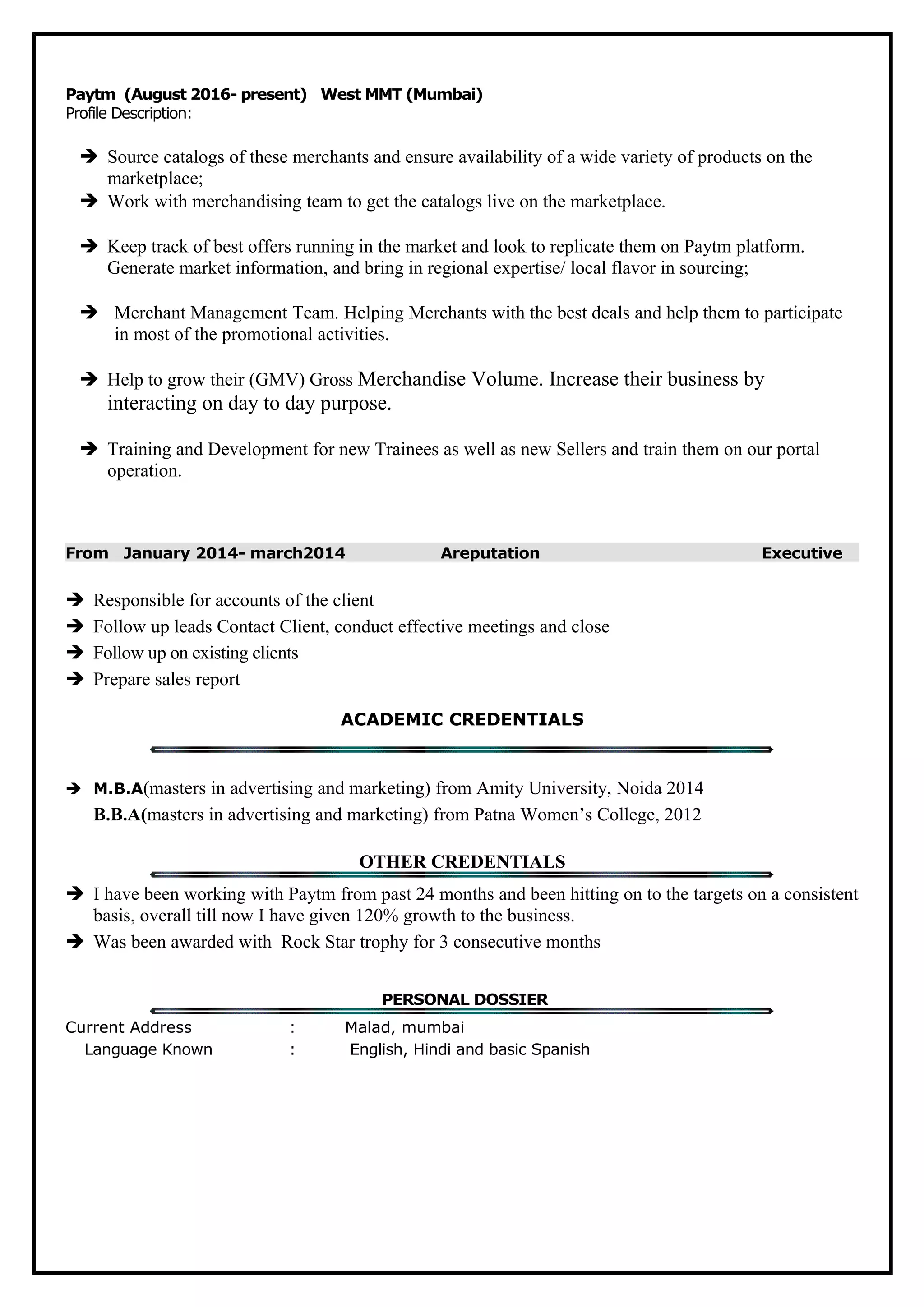 Spriha resume | DOC