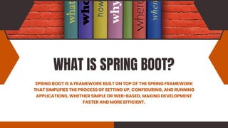 The Spring Boot Tutorial PPT - Tpoint Tech | PDF