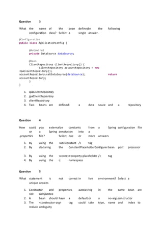 Spring certification-mock-exam | PDF