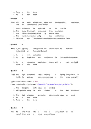 Spring certification-mock-exam | PDF