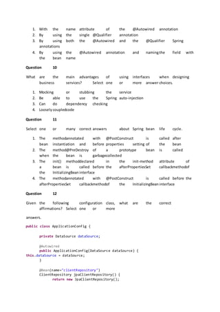 Spring certification-mock-exam | PDF