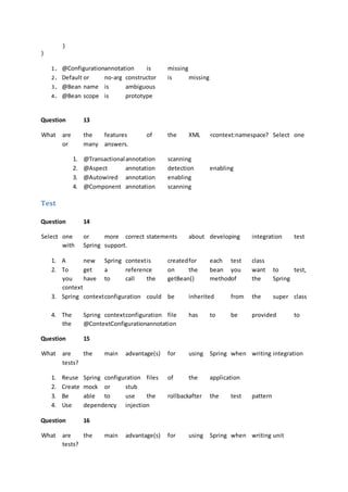 Spring certification-mock-exam | PDF