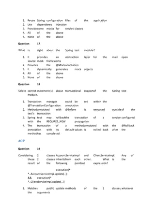 Spring certification-mock-exam | PDF