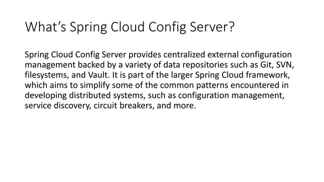 spring cloud config server in kubernetes and kafka | PPT