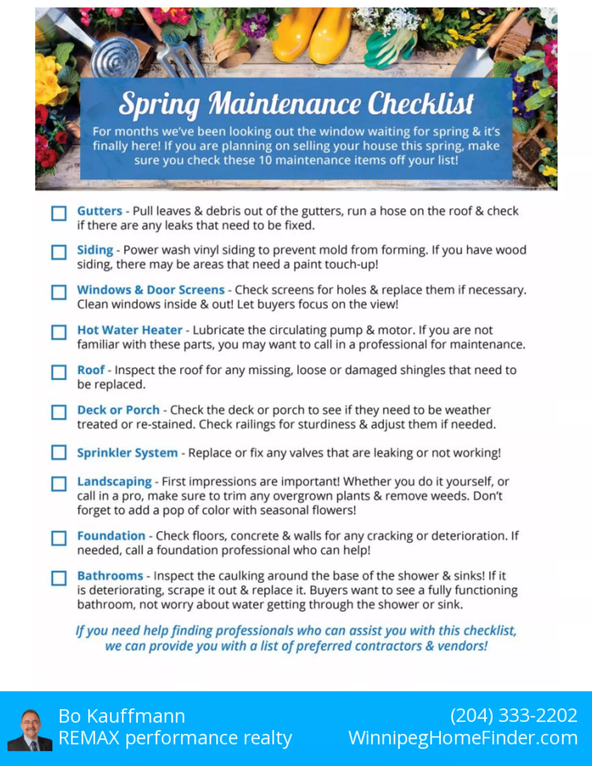 Spring Home Maintenance Chart | PDF