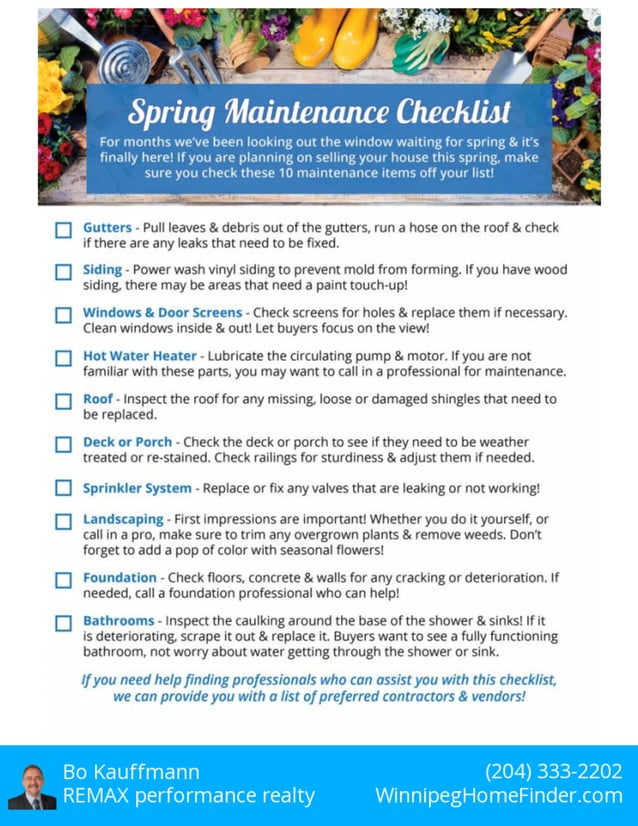 Spring Home Maintenance Chart | PDF