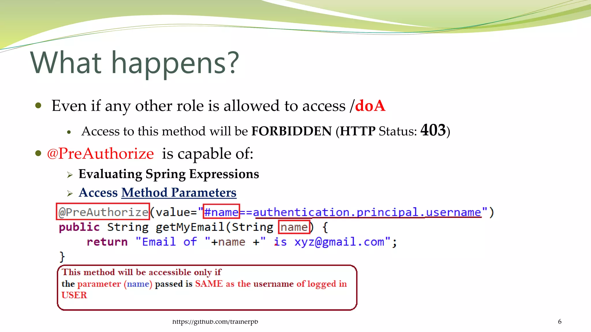 Spring method-level-secuirty | PPTX