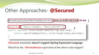 Spring method-level-secuirty | PPTX