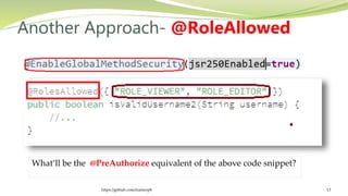 Spring method-level-secuirty | PPTX